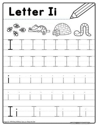 Letter I Tracing Worksheets - Superstar Worksheets