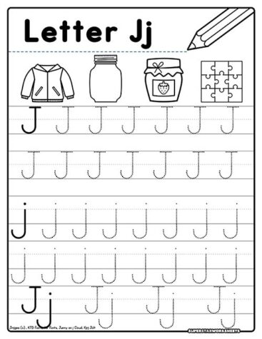 Letter J Tracing Worksheets - Superstar Worksheets