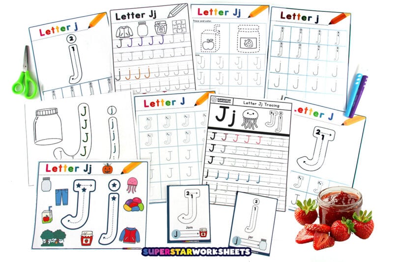 Letter J Tracing Worksheets - Superstar Worksheets