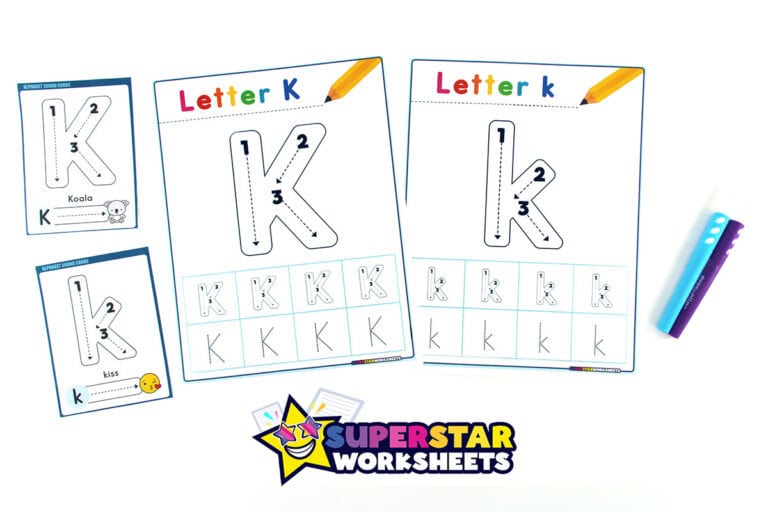 Letter K Tracing Worksheets - Superstar Worksheets