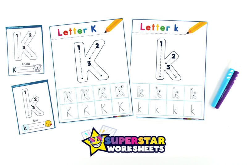 Letter K Tracing Worksheets - Superstar Worksheets