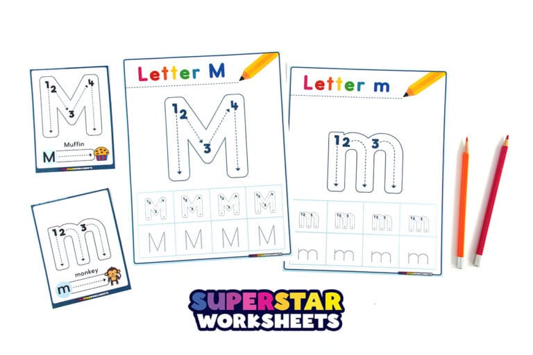 Letter M Tracing Worksheets - Superstar Worksheets