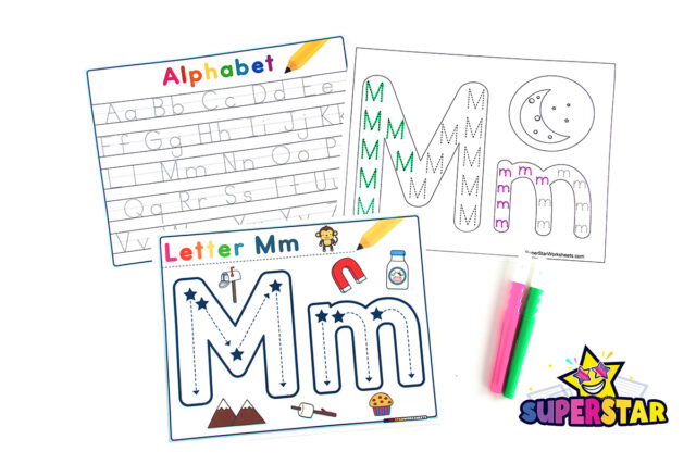 Letter M Tracing Worksheets - Superstar Worksheets