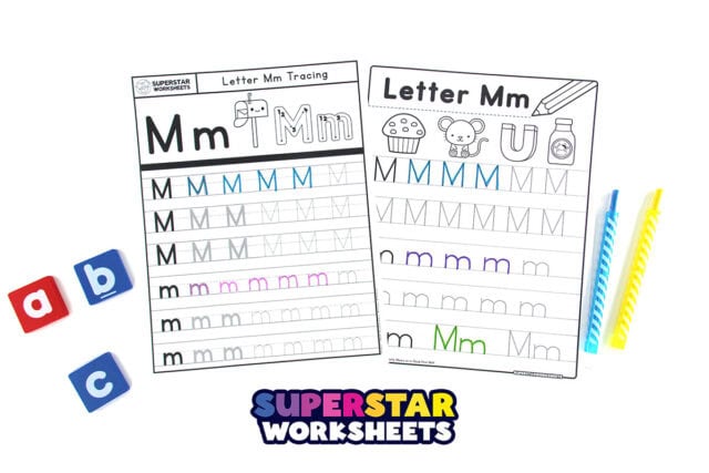 Letter M Tracing Worksheets - Superstar Worksheets