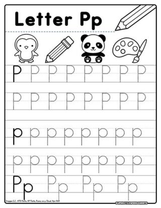 Letter P Tracing Worksheets - Superstar Worksheets