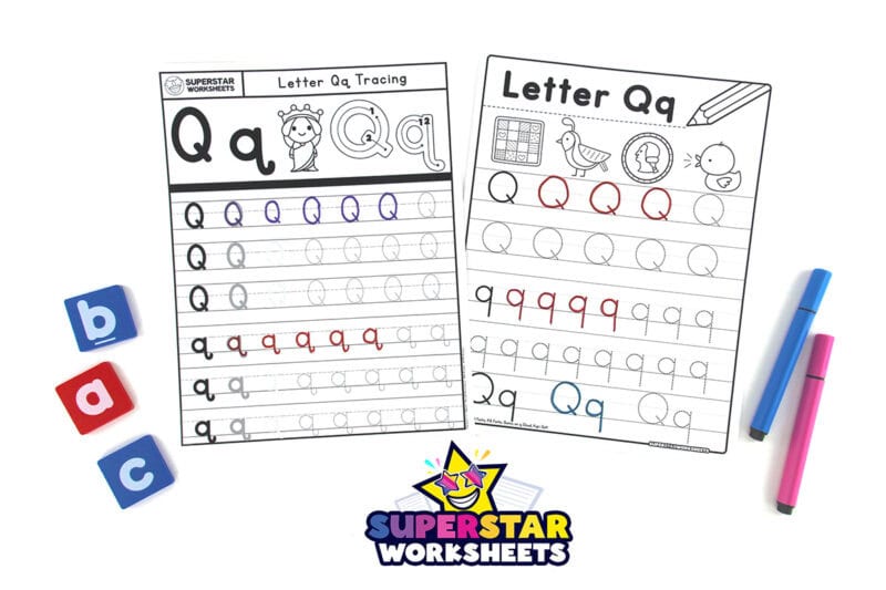 Letter Q Tracing Worksheets - Superstar Worksheets