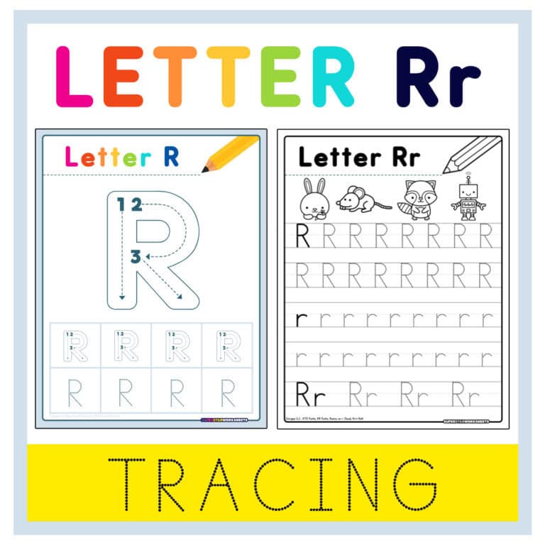 Letter R Tracing Worksheets - Superstar Worksheets