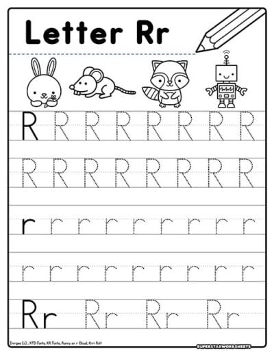 Letter R Tracing Worksheets - Superstar Worksheets
