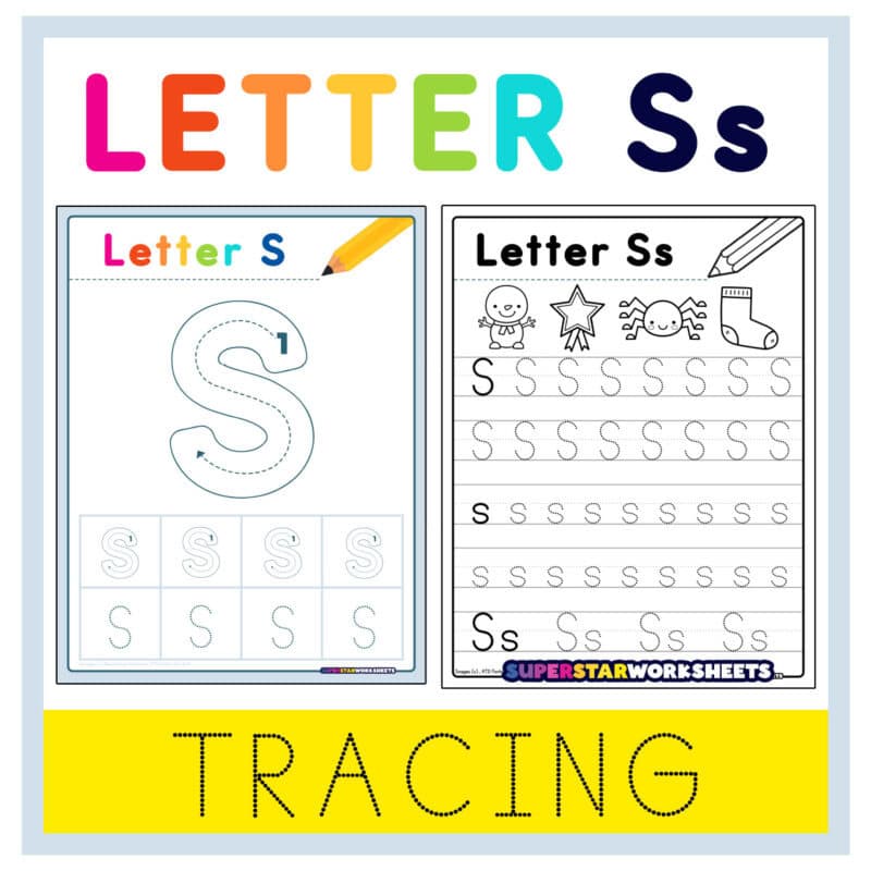 Letter S Tracing Worksheets - Superstar Worksheets
