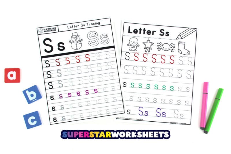 Letter S Tracing Worksheets - Superstar Worksheets