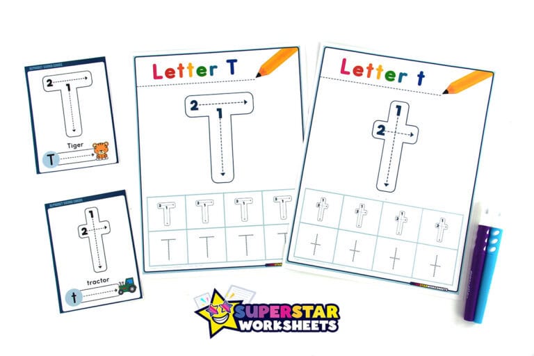 Letter T Tracing Worksheets - Superstar Worksheets