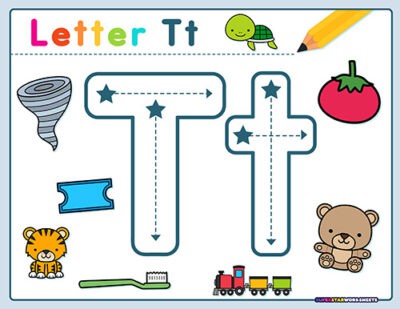 Letter T Tracing Worksheets - Superstar Worksheets