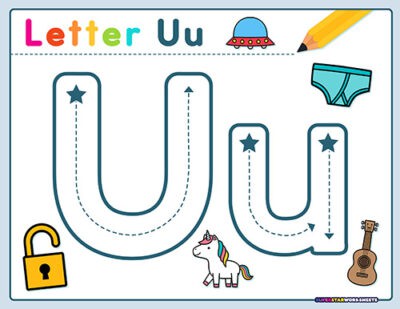 Letter U Tracing Worksheets - Superstar Worksheets