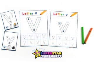 Letter V Tracing Worksheets - Superstar Worksheets