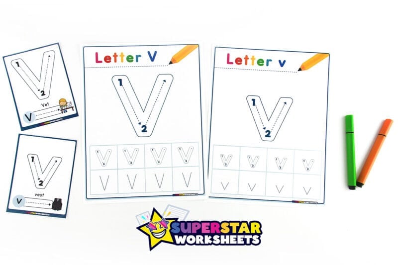Letter V Tracing Worksheets - Superstar Worksheets Letter V Tracing Worksheets - Superstar Worksheets