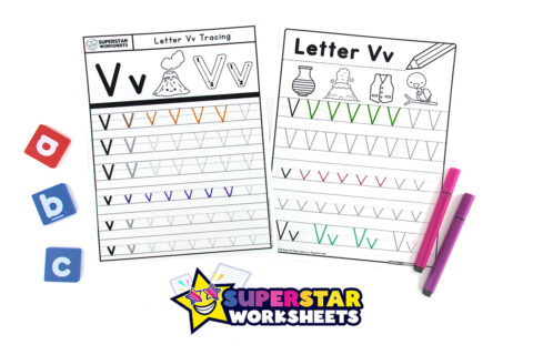 Letter V Tracing Worksheets - Superstar Worksheets