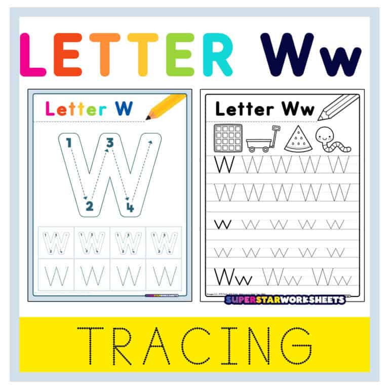 Letter W Tracing Worksheets - Superstar Worksheets