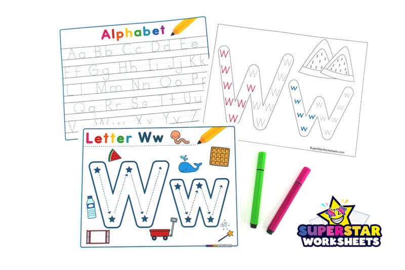 Letter W Tracing Worksheets - Superstar Worksheets