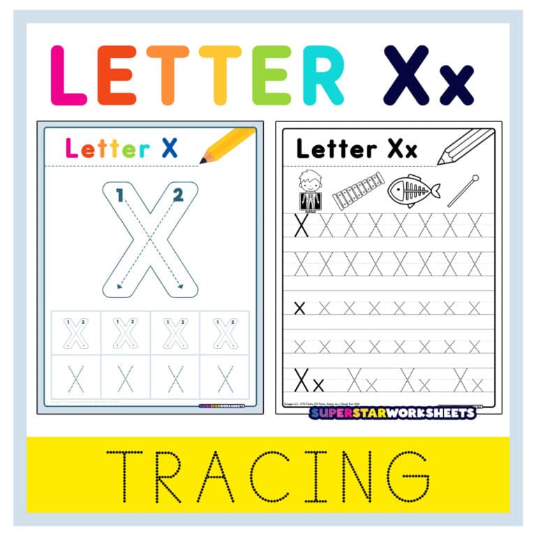 Letter X Tracing Worksheets - Superstar Worksheets