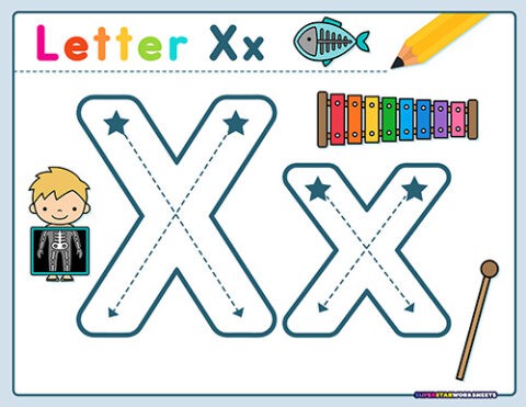Letter X Tracing Worksheets - Superstar Worksheets