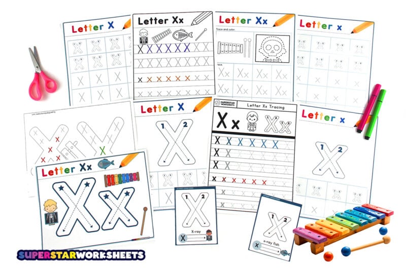 Letter X Tracing Worksheets - Superstar Worksheets