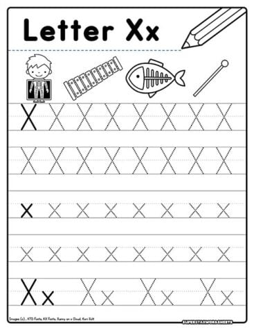 Letter X Tracing Worksheets - Superstar Worksheets