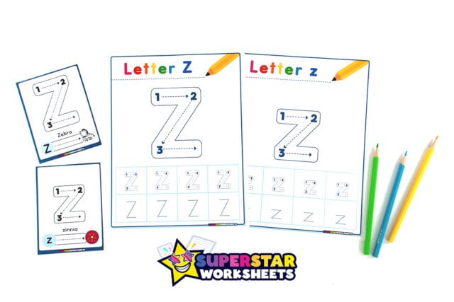 Letter Z Tracing Worksheets - Superstar Worksheets