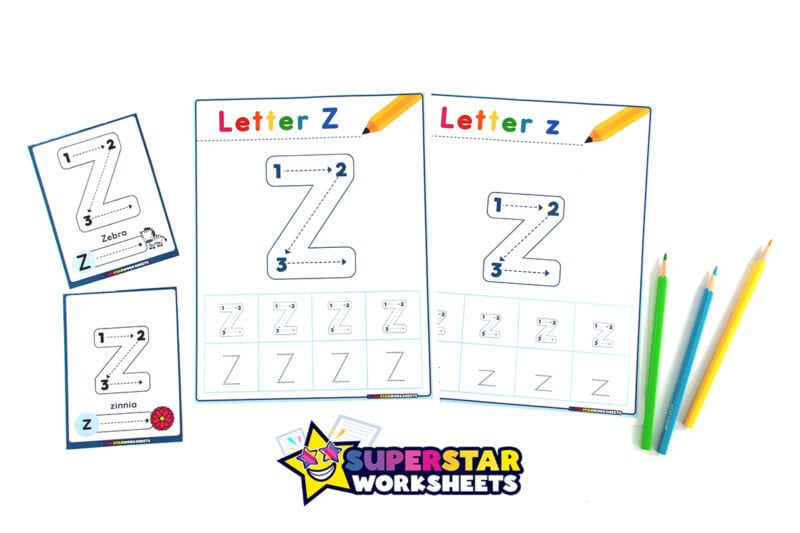 Letter Z Tracing Worksheets - Superstar Worksheets