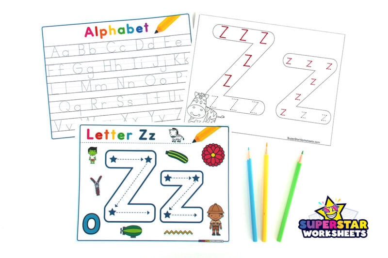 Letter Z Tracing Worksheets - Superstar Worksheets