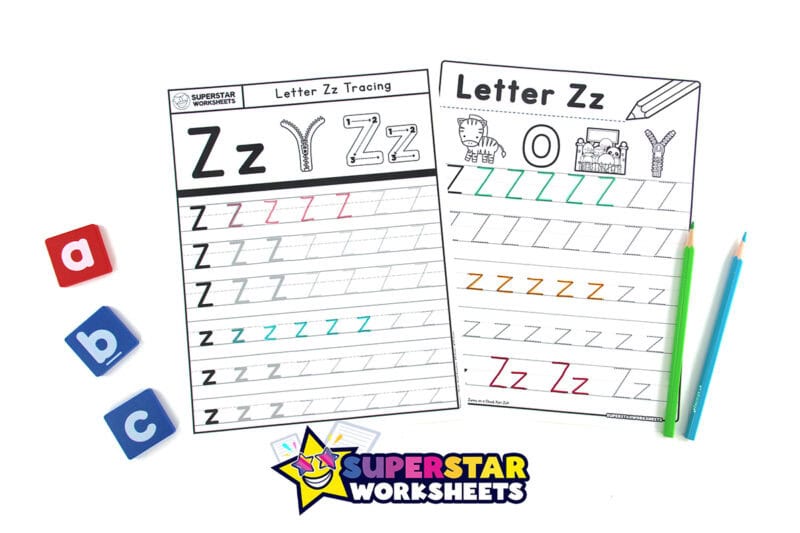 Letter Z Tracing Worksheets - Superstar Worksheets