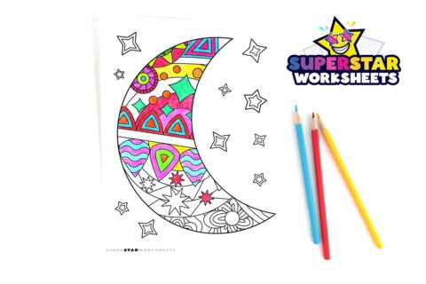 Moon Coloring Pages (Free Printables) - Superstar Worksheets