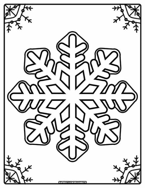 Snowflake Coloring Pages (Free Printables) - Superstar Worksheets
