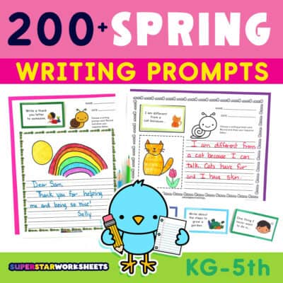 Spring Writing Prompts - Superstar Worksheets