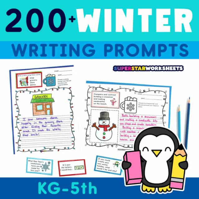 Winter Writing Prompts - Superstar Worksheets