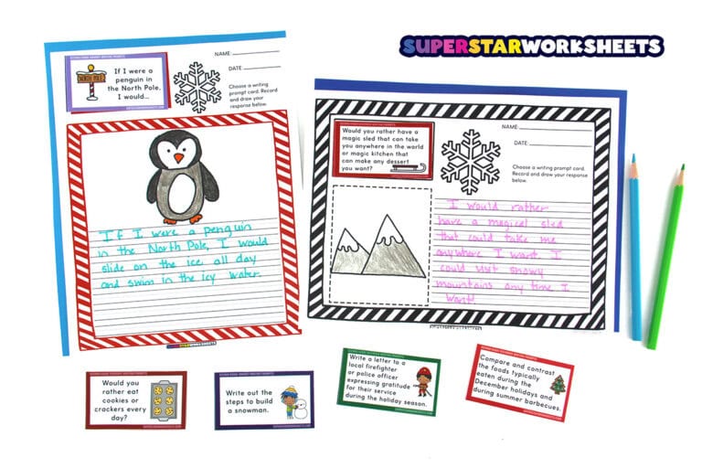 Winter Writing Prompts - Superstar Worksheets