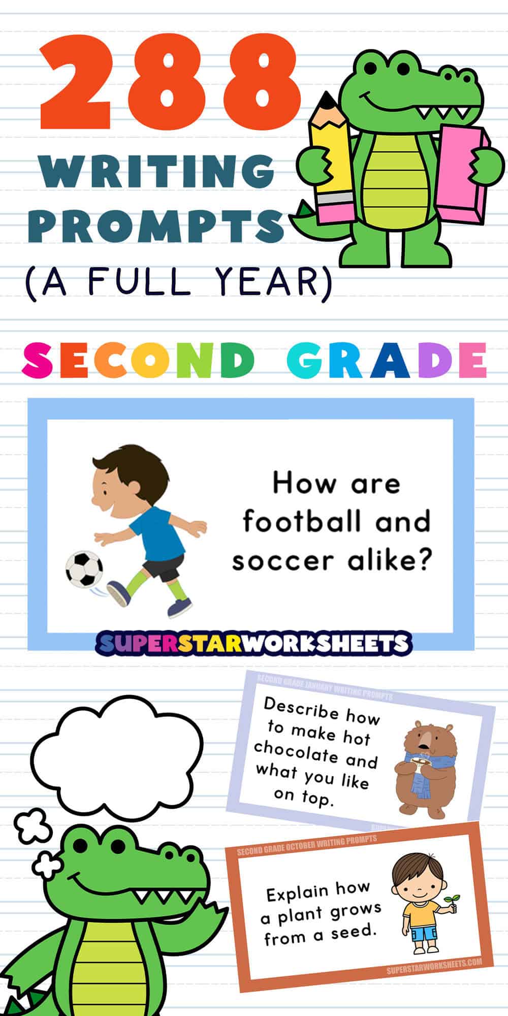 Second Grade Writing Prompts - Superstar Worksheets