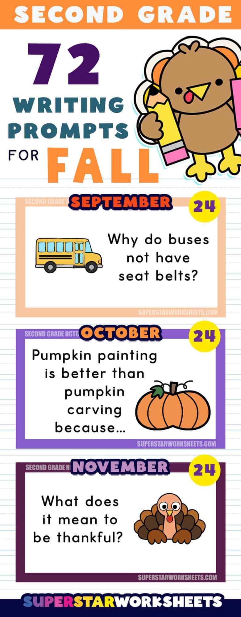 Second Grade Writing Prompts - Superstar Worksheets