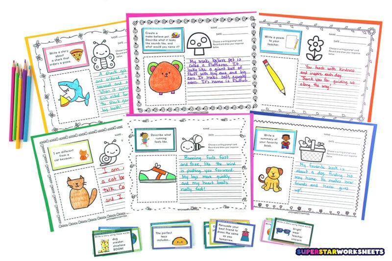 Spring Writing Prompts - Superstar Worksheets