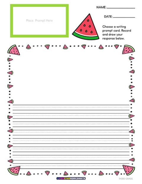 Summer Writing Prompts - Superstar Worksheets