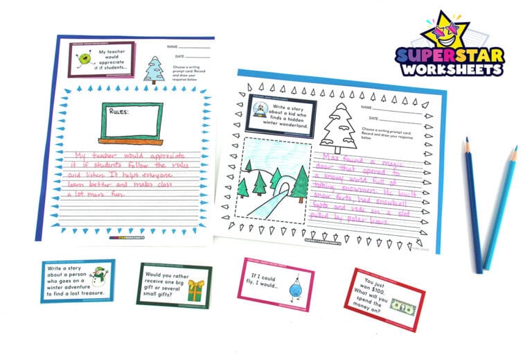 Winter Writing Prompts - Superstar Worksheets