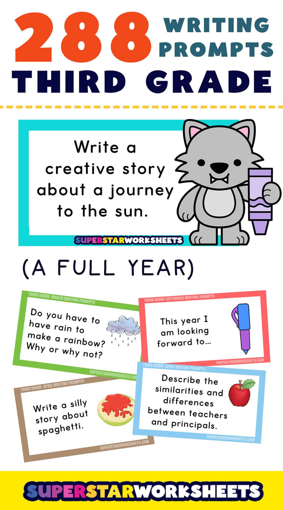 Third Grade Writing Prompts - Superstar Worksheets