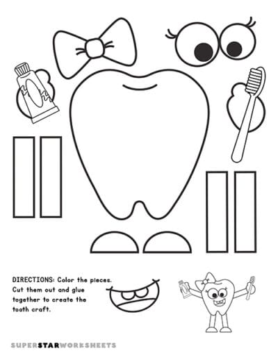 Tooth Template (Free Printables) - Superstar Worksheets