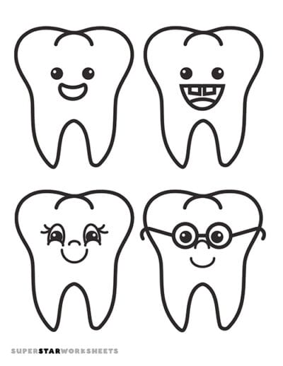 Tooth Template (Free Printables) - Superstar Worksheets