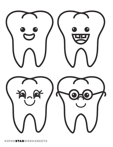 Tooth Template (Free Printables) - Superstar Worksheets