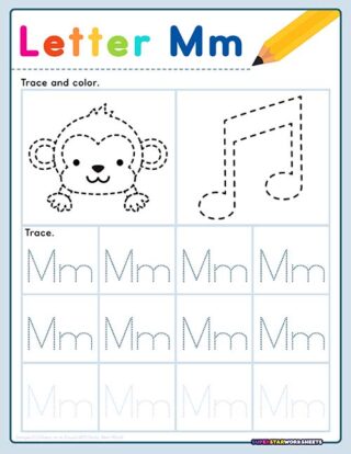Letter M Tracing Worksheets - Superstar Worksheets