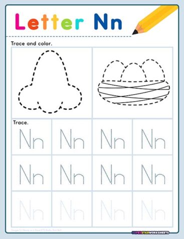 Letter N Tracing Worksheets - Superstar Worksheets