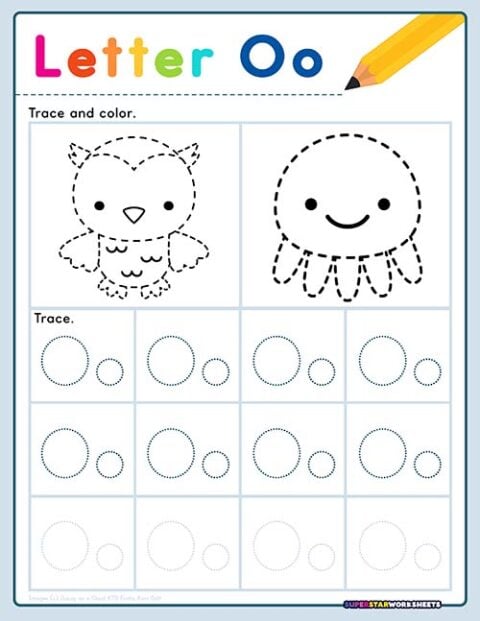 Letter O Tracing Worksheets - Superstar Worksheets