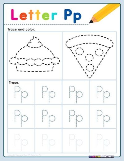Letter P Tracing Worksheets - Superstar Worksheets