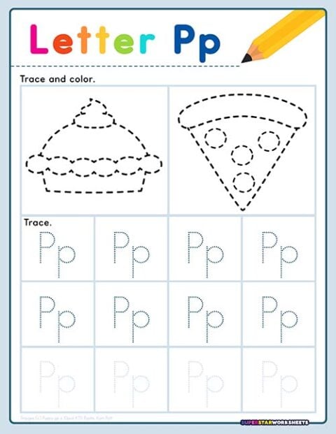 Letter P Tracing Worksheets - Superstar Worksheets