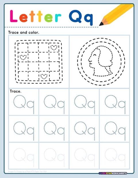 Letter Q Tracing Worksheets - Superstar Worksheets